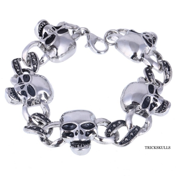 TRICKSKULLS | Accessories | Skull Link Chain Bracelet Classic Retro ...